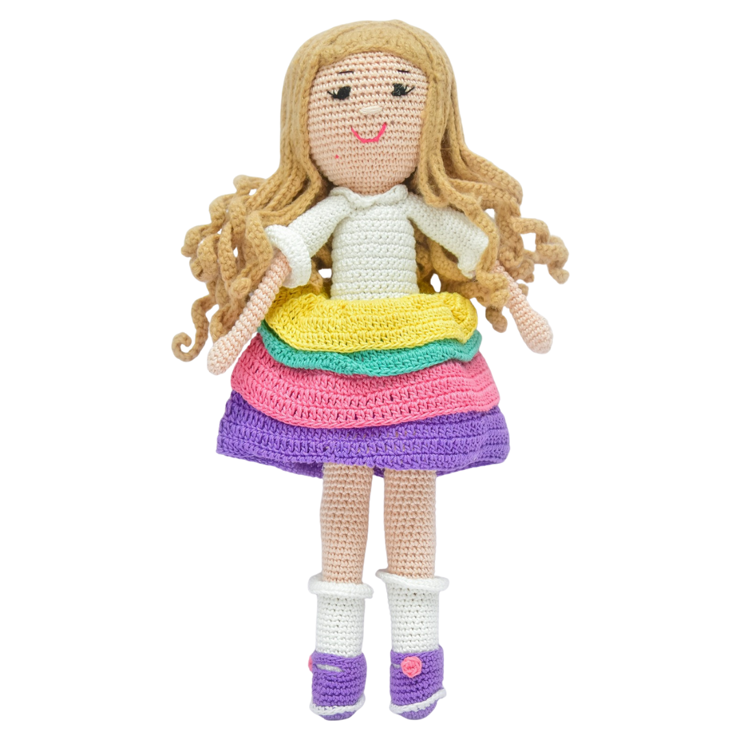 Sandra Crochet Doll | Handmade Soft Toy | Whimsical, Colorful & Heartf ...