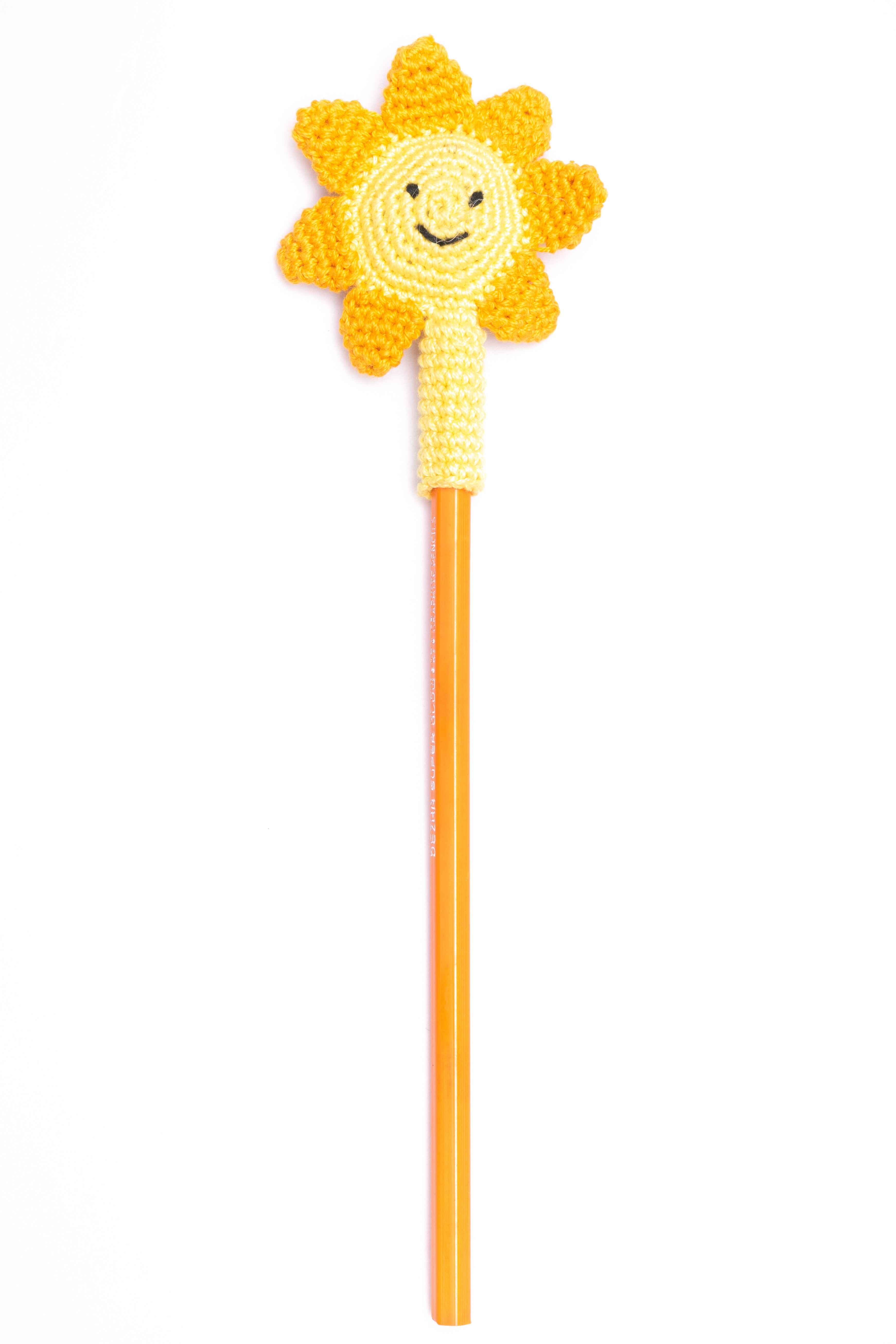Adorable handcrafted Sun Pencil Topper – HAPPY THREADS